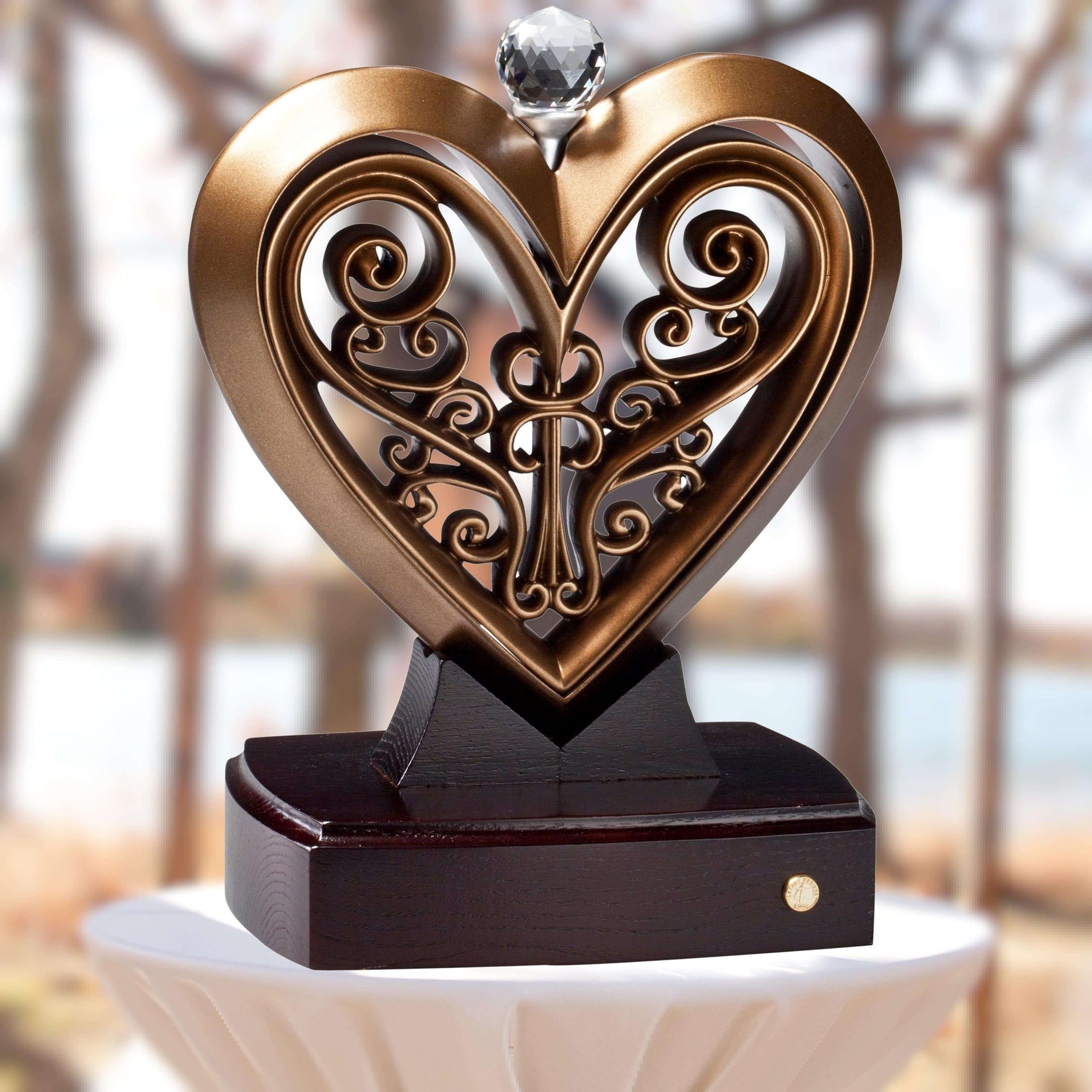 Bronze Heart w/ Crystal Piece Home Decor | Unity Cross – UnityCross