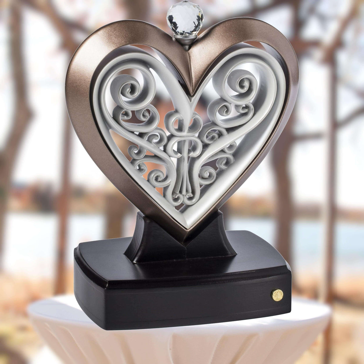White Heart Sculpture w/ Desert Rose Color | Unity Cross – UnityCross