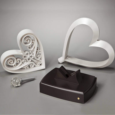 White Artistic Wedding Heart Sculpture w/ Decorative Crystal – UnityCross